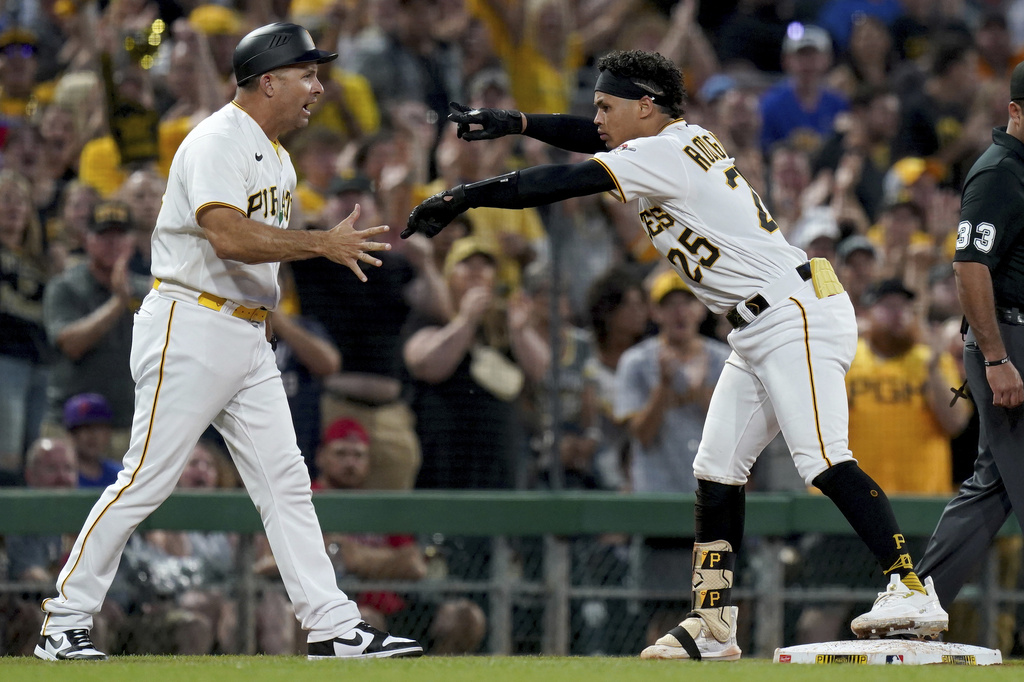 Rookies Endy Rodriguez and Liover Peguero lift Pirates to 7-6 win over ...